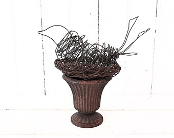Wire bird sculpture | Etsy