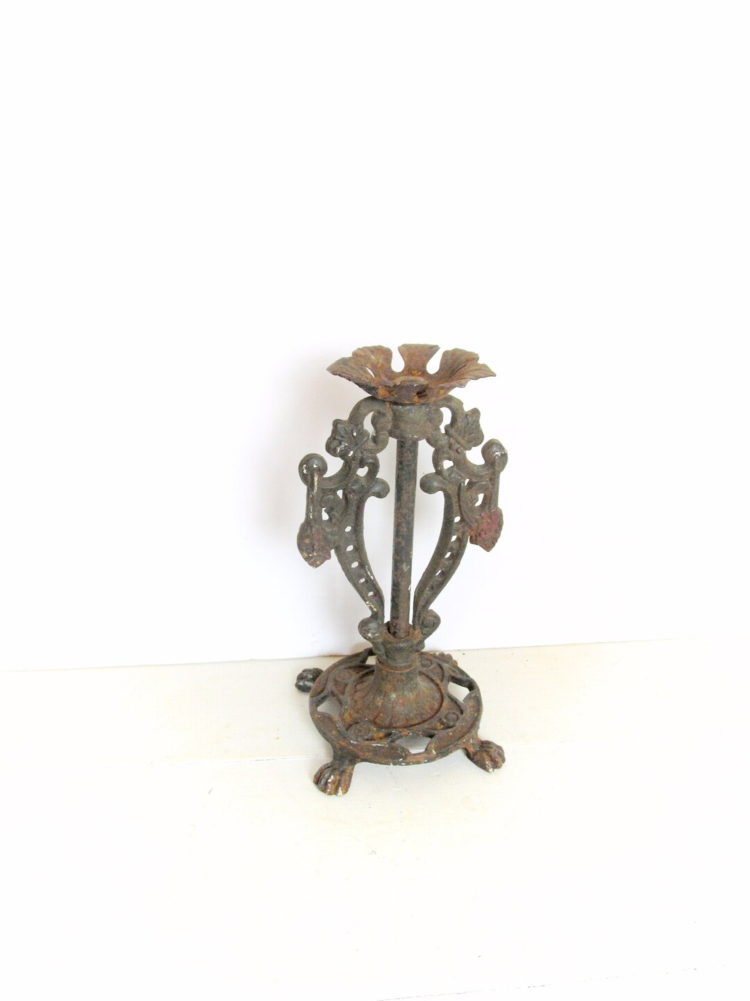 Antique Iron Lamp Base Vintage Lamp Part Aged Patina Iron Lamp Base - Etsy
