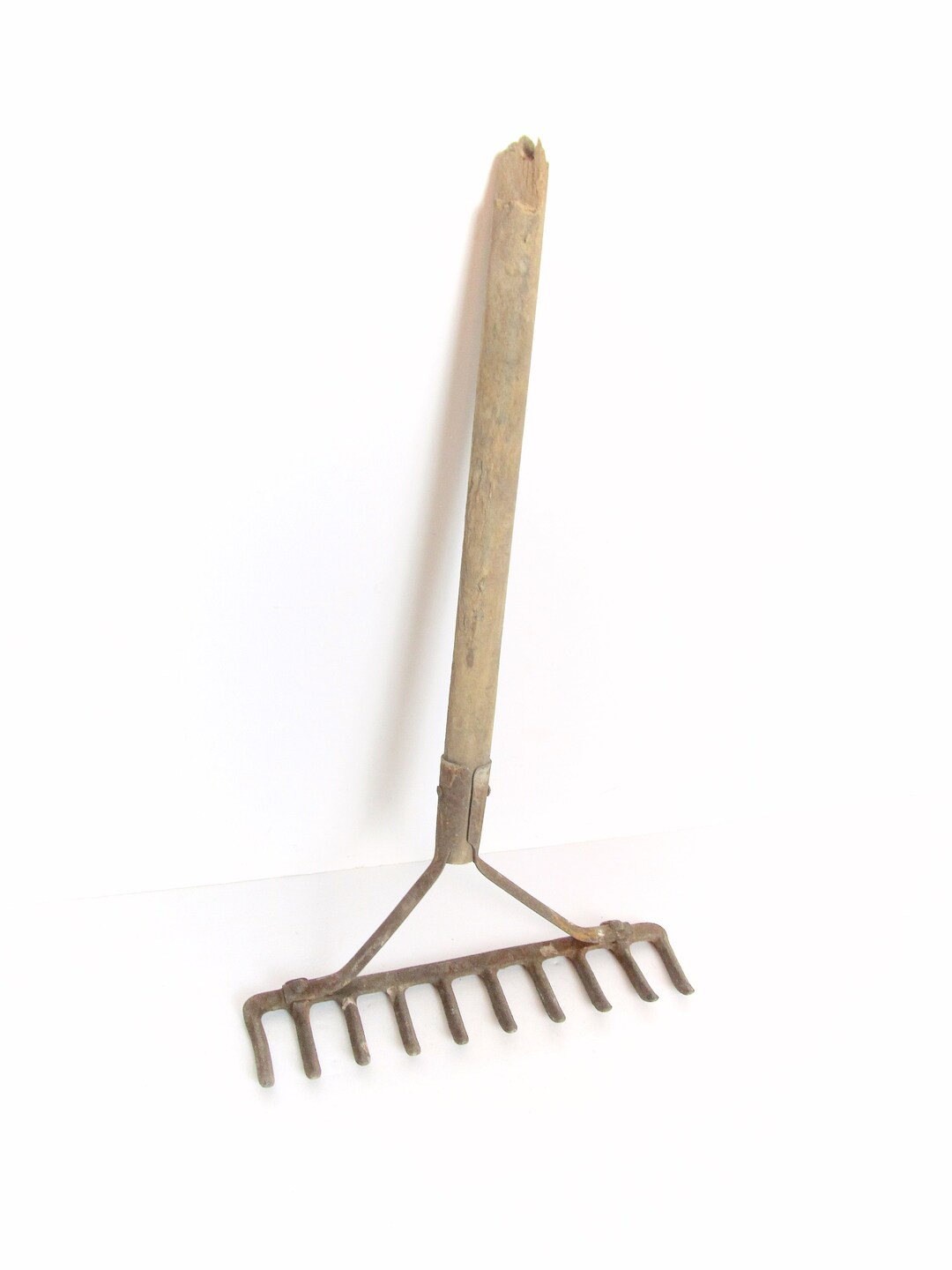 Vintage Rusty Rake With Part of Handle - Etsy