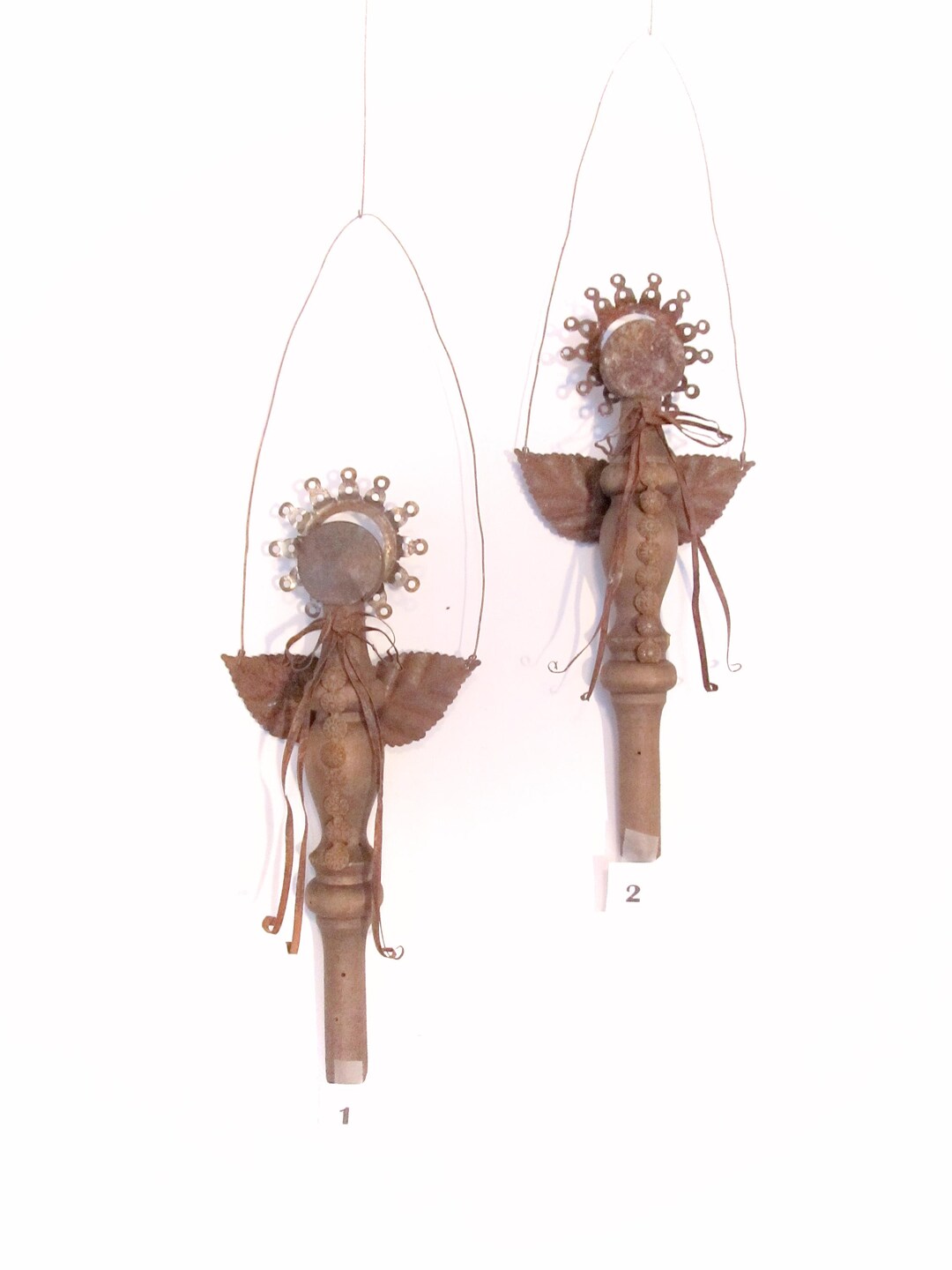 One 1 Primitive Assemblage Spindle Angel Salvage Junk Art Doll Wall ...