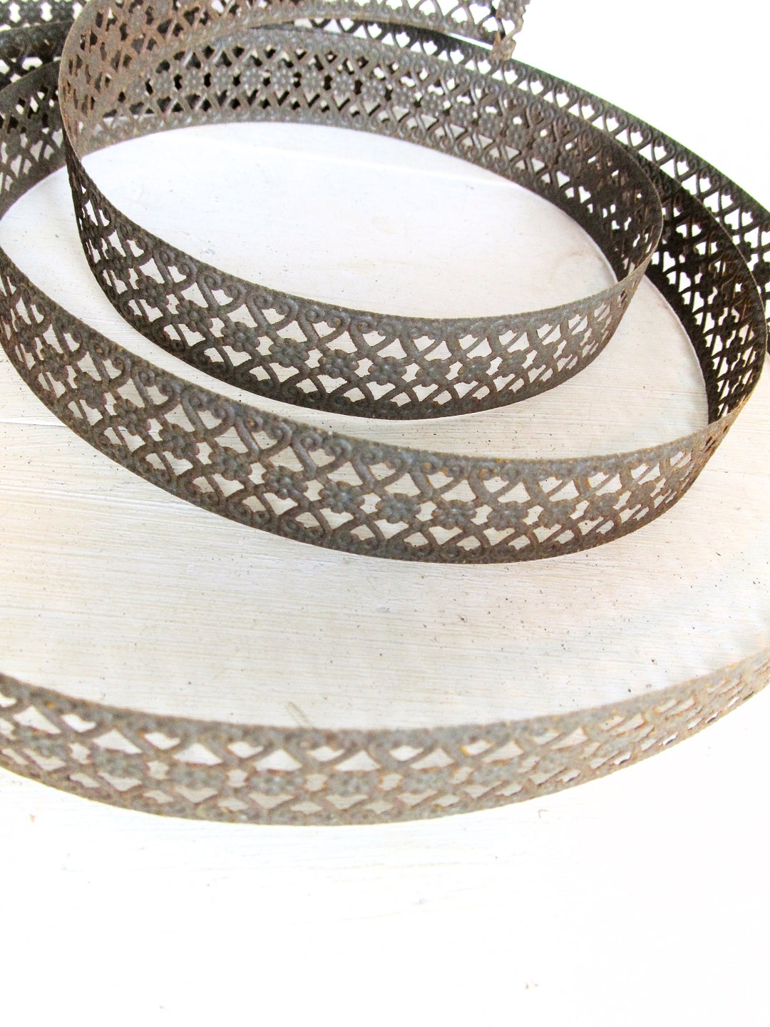 3-1/2 Foot Roll of Rusty Metal Trim Garden Art Supply Assemblage Supply ...