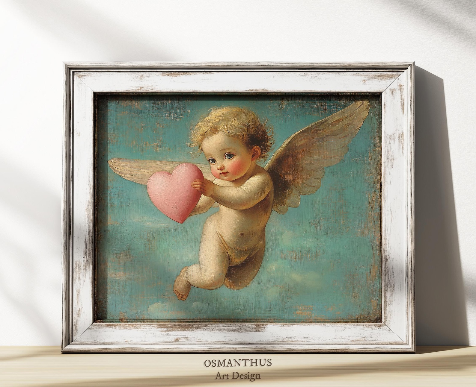 Printable Cherubic Cupid Wall Art - Vintage Romantic Decoration, Dreamy ...