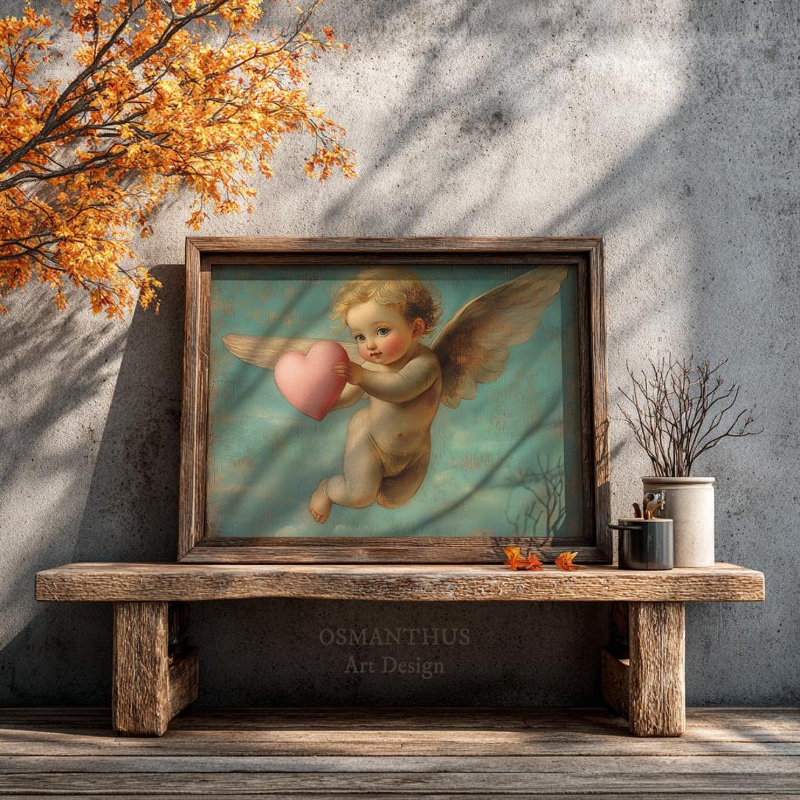 Printable Cherubic Cupid Wall Art - Vintage Romantic Decoration, Dreamy ...