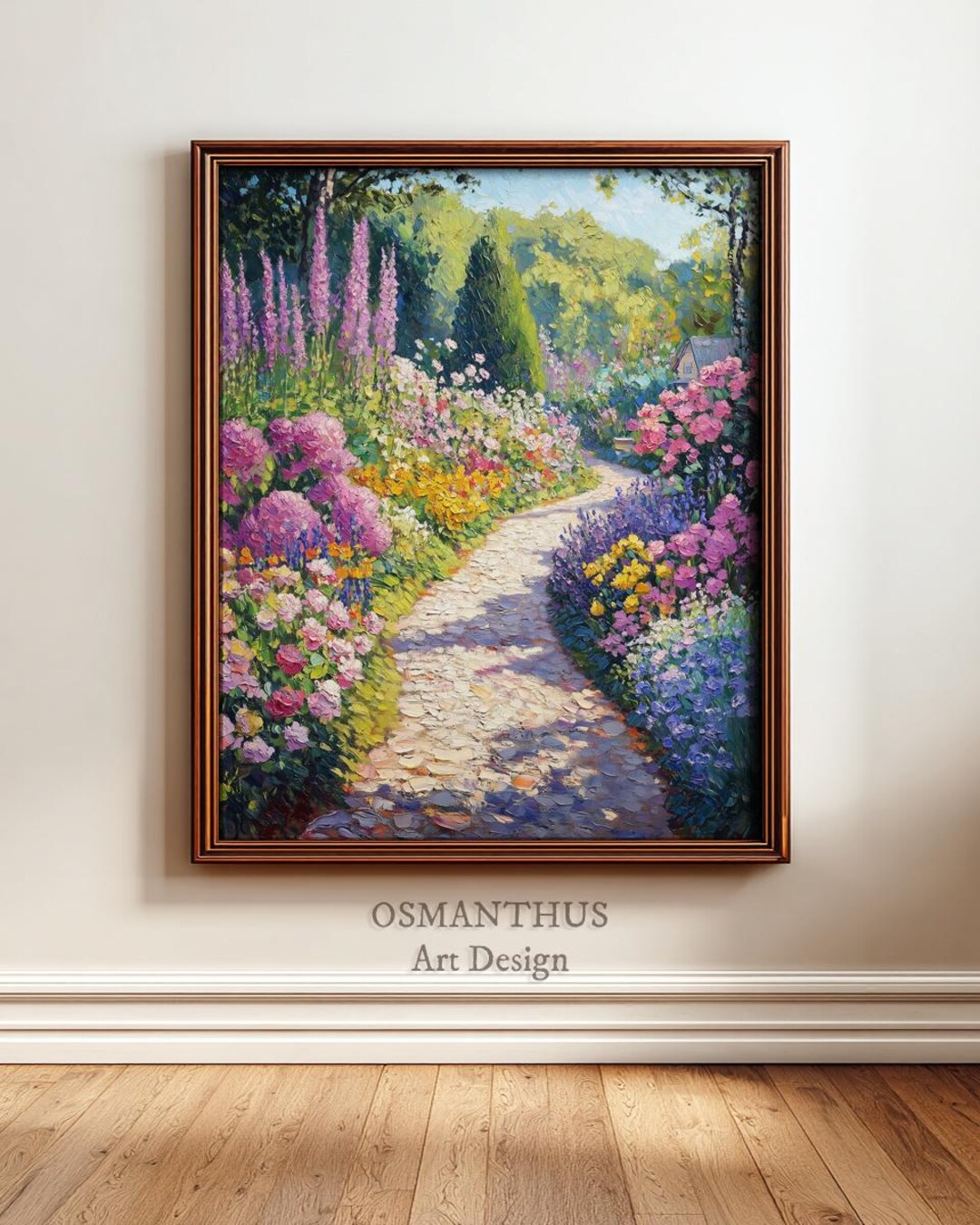 Cottagecore Garden Path Printable - Blooming Floral Landscape Art ...
