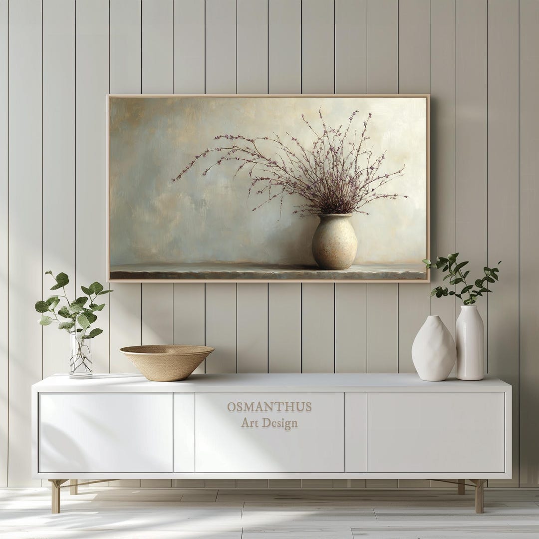 Winter Heather Frame TV Art, Digital Download Still Life Art for TV ...