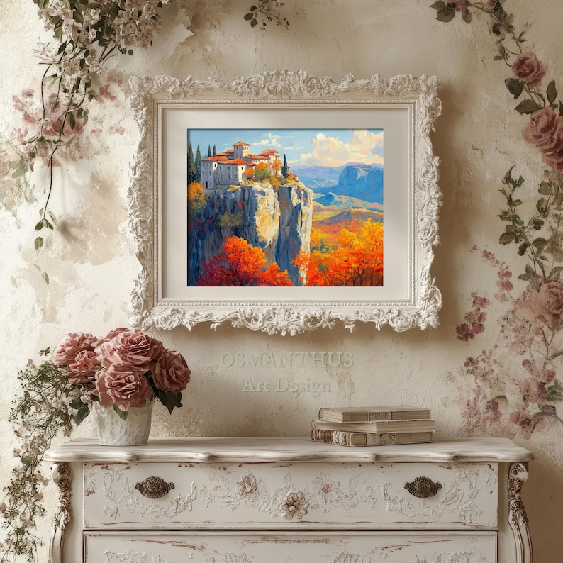 Autumn Monasteries at Meteora Printable - Fall Landscape Art, Wall ...