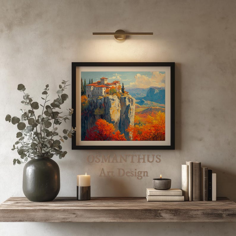 Autumn Monasteries at Meteora Printable - Fall Landscape Art, Wall ...