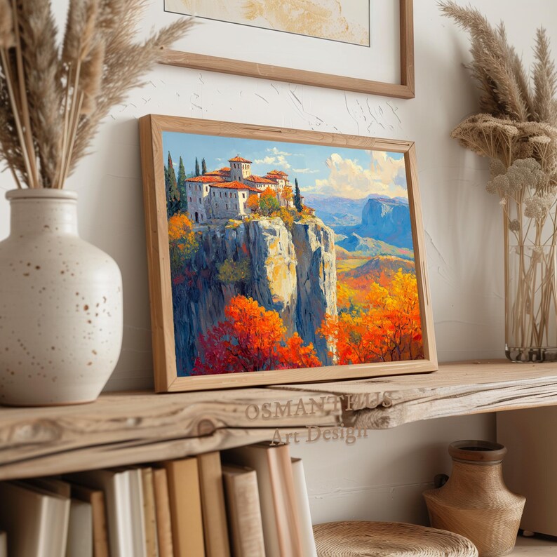 Autumn Monasteries at Meteora Printable - Fall Landscape Art, Wall ...