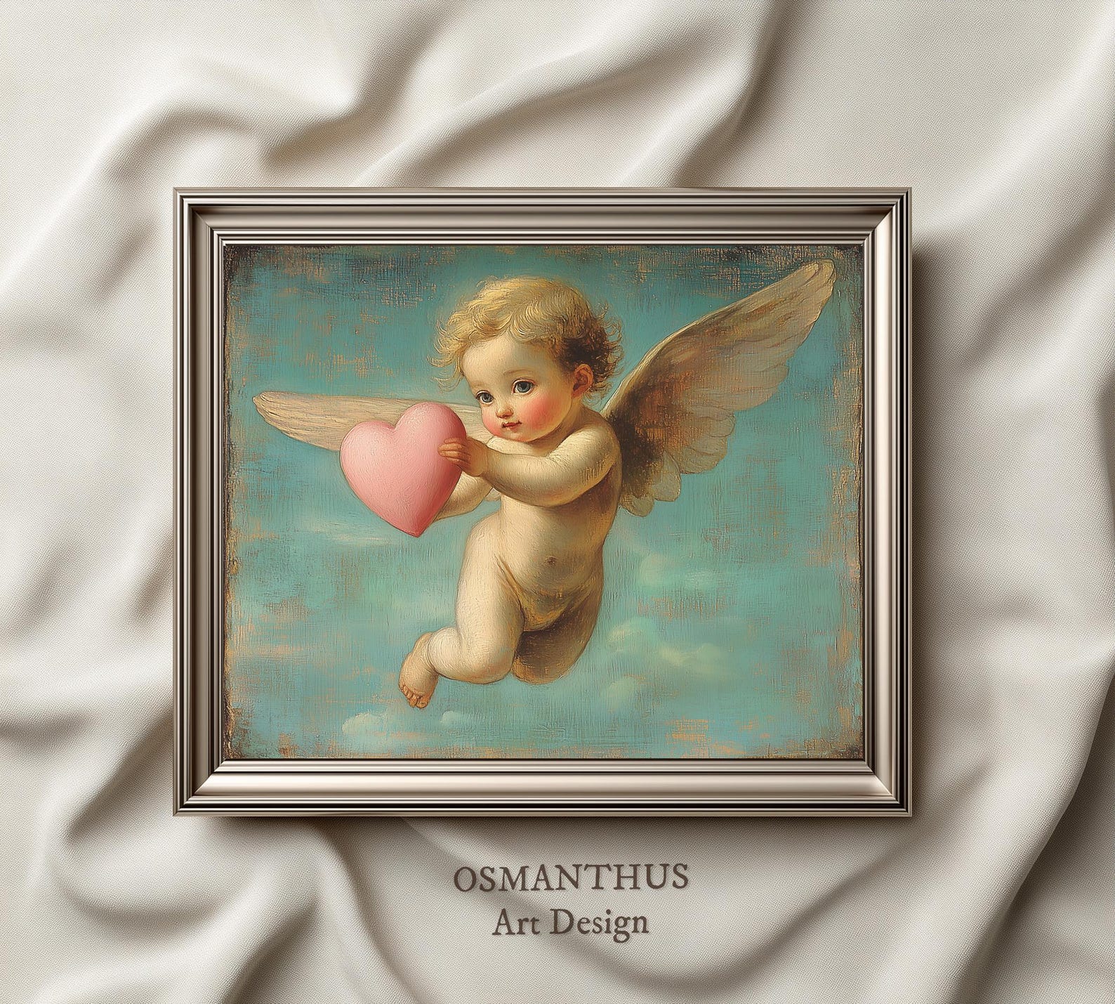 Printable Cherubic Cupid Wall Art - Vintage Romantic Decoration, Dreamy ...