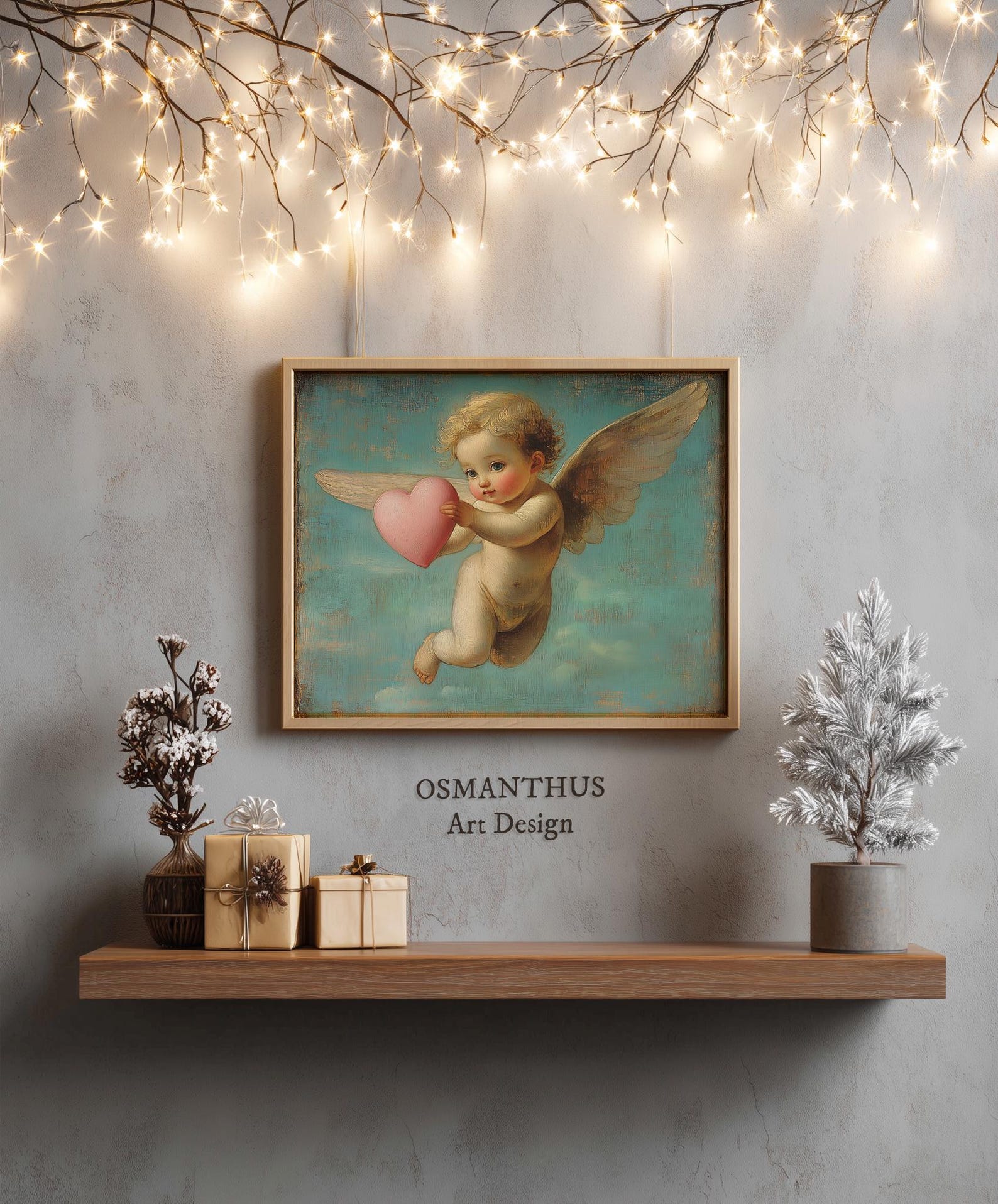 Printable Cherubic Cupid Wall Art - Vintage Romantic Decoration, Dreamy ...