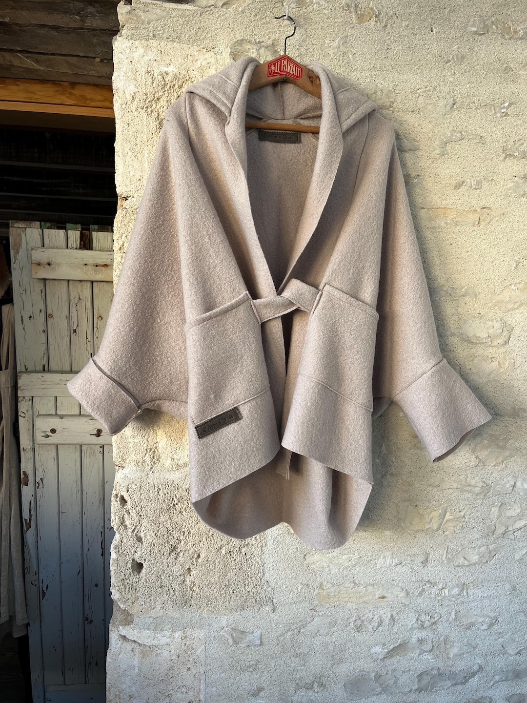 Boiled Wool Large Oversize Wrap Coat With Optional Hood - Etsy