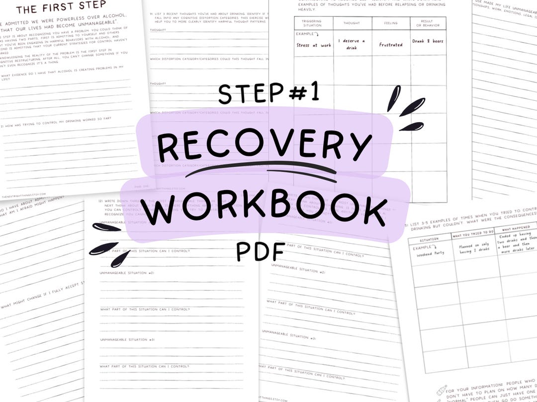 Addiction Recovery Workbook: Therapy Resources & Office Decor (PDF ...