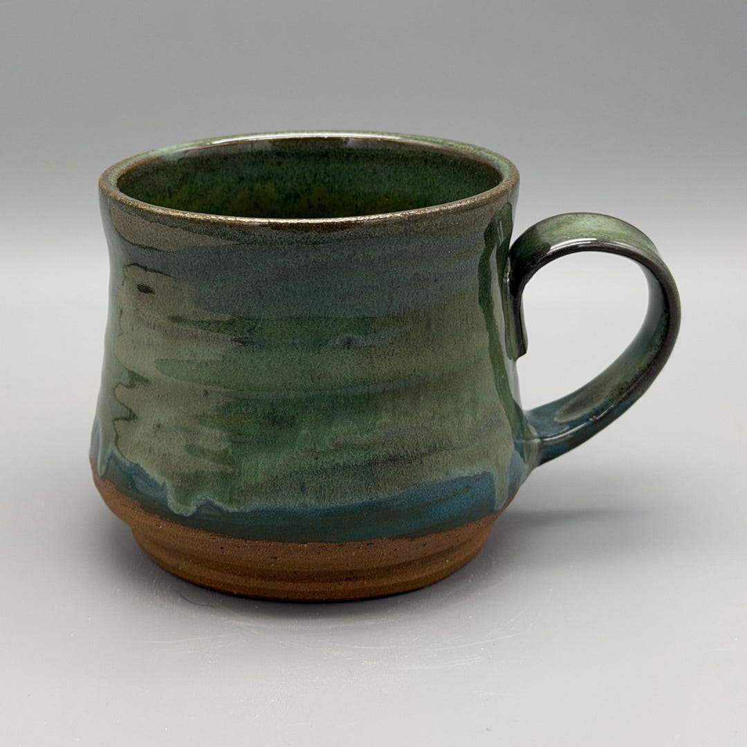 Hoh Rainforest Moss Mug | Handmade Stoneware Coffee Cup (6-12 Oz ...