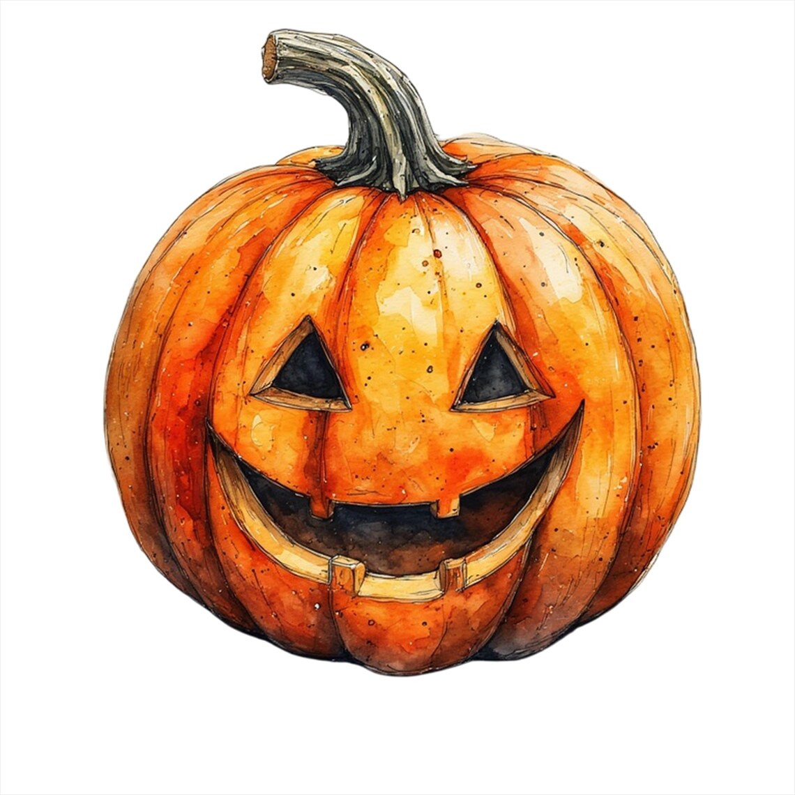 10 Halloween Pumpkin Watercolor Clipart, Watercolor Clipart, Jack O ...