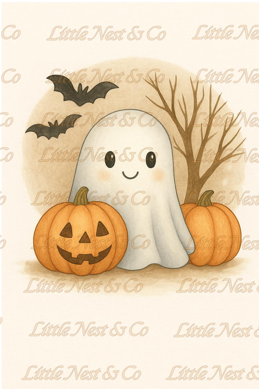 10 Cute Ghost Clipart Bundle, Cute Ghost Decorations,halloween,digital ...