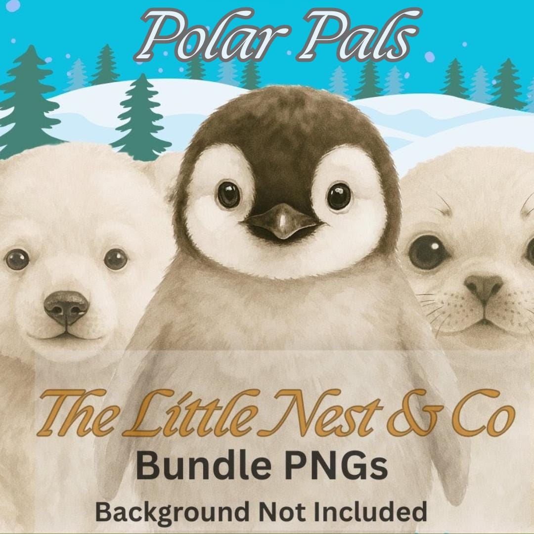 Polar Pals,watercolor Arctic Animals Nursery Prints: Polar Bear ...