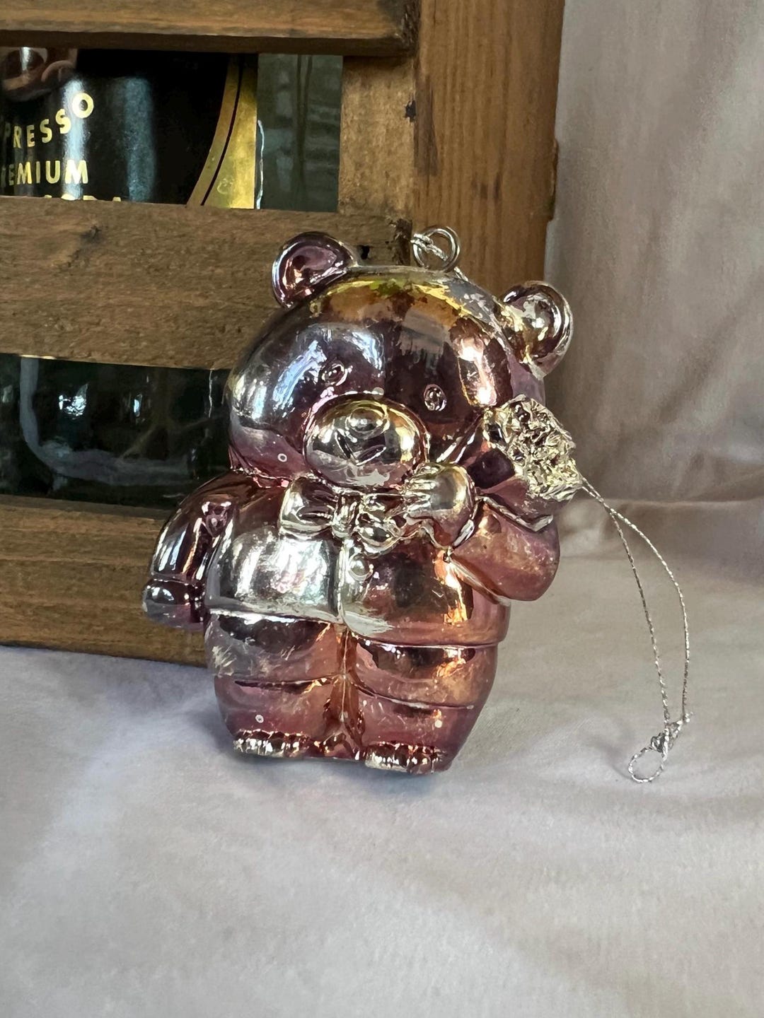 Vintage Christmas Ornament | Teddy Bear | Metal - Etsy