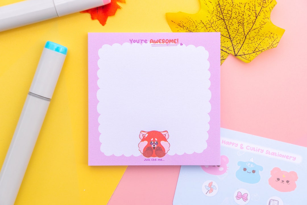 Adorable Red Panda Memo Pad You Are Awesome 50 Sheets | Panda ...