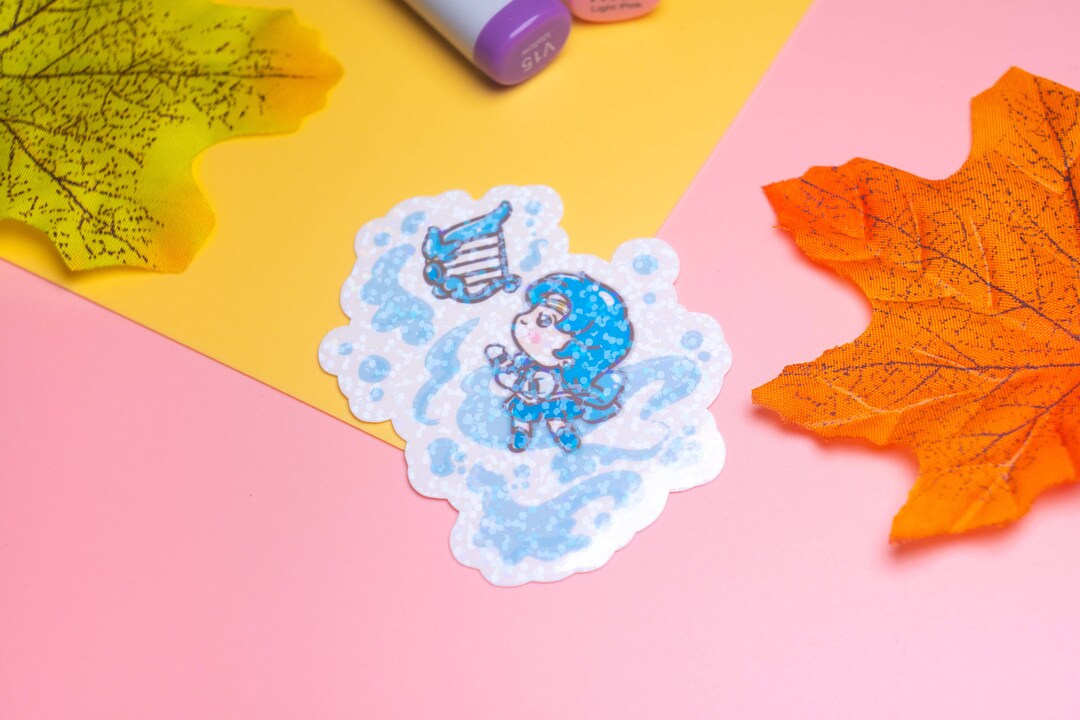 Cute Sailor Mercury Holographic Vinyl Sticker | Waterproof Laptop ...