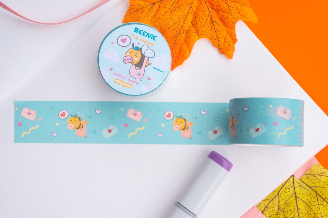 Cute Bee Washi Tape 2.5cmx5m | Honey Bee | Beenie the Postman Washi ...