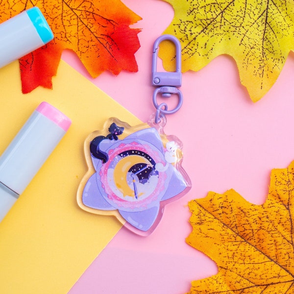 Moon Keychain - Etsy