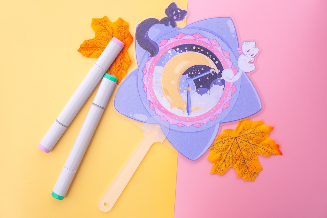 Moon Watch Inspired Detachable Hand Fan | Double-printed Cat Moon ...