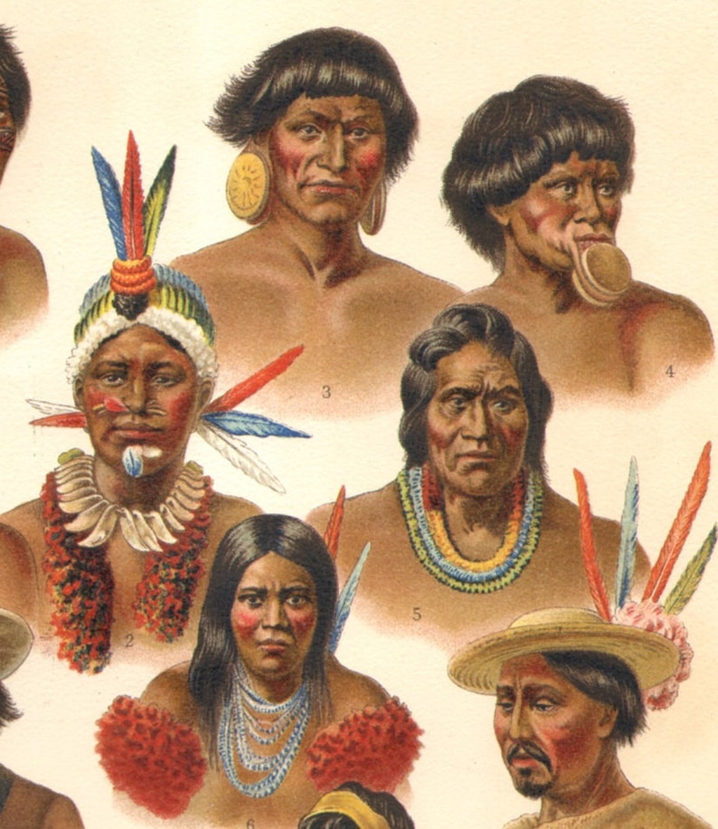 1897 Indigenous Peoples of the Americas II. Antique | Etsy