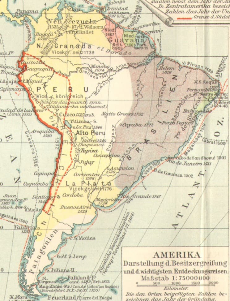 1905 Original Antique Map Showing the History and Colonization | Etsy