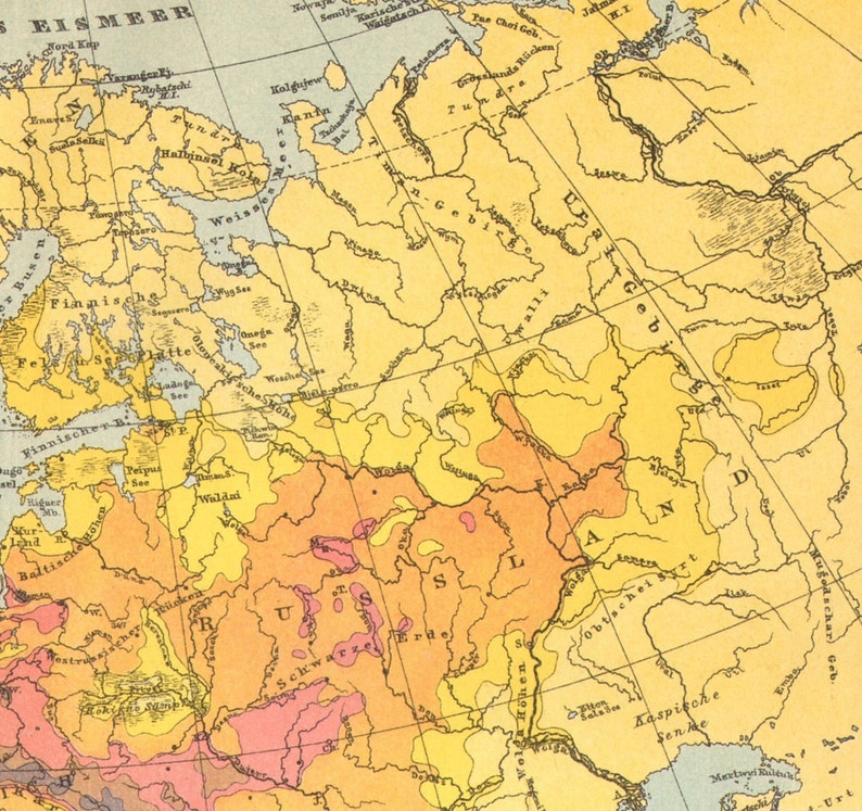 1901 Antique Dated POPULATION DENSITY Map of EUROPE - Etsy