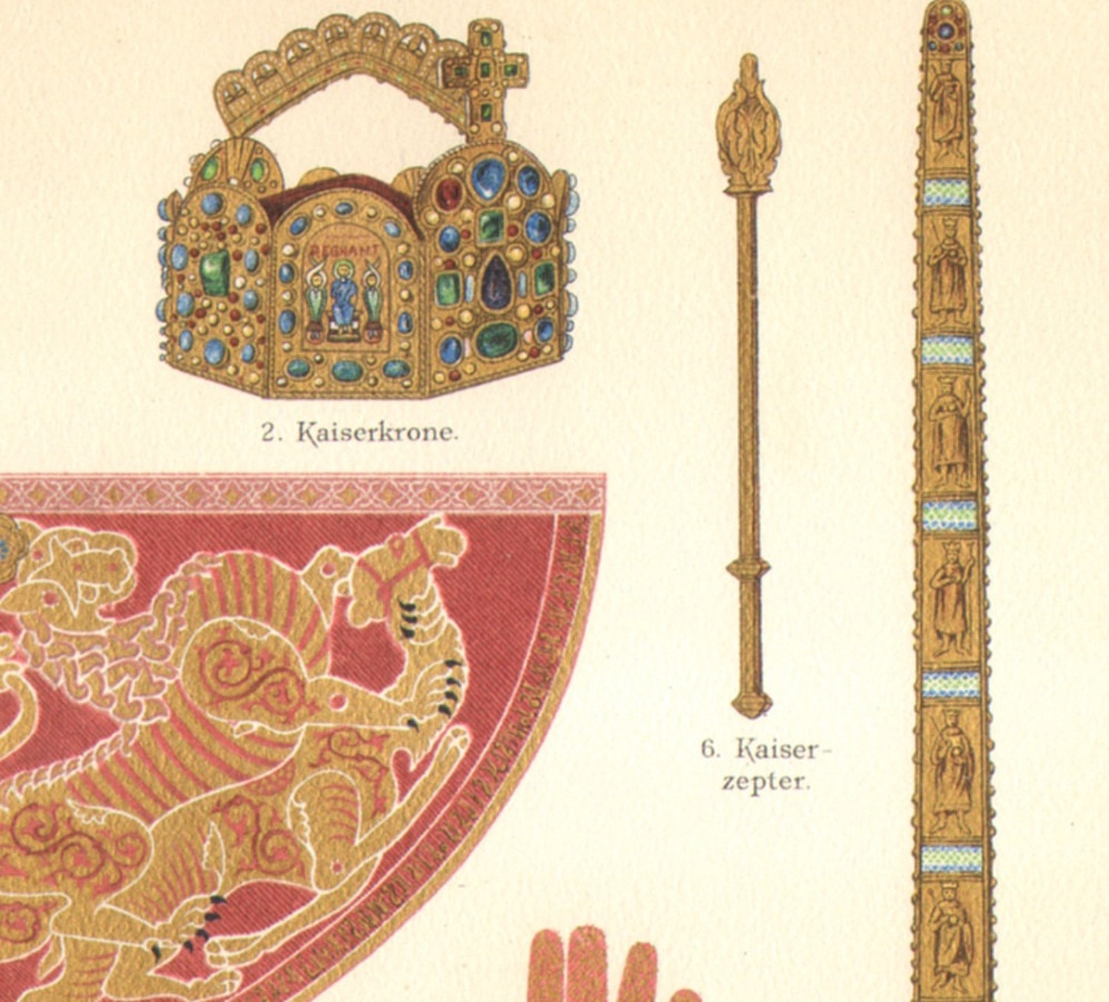 1903 IMPERIAL REGALIA Holy Roman Empire Antique Lithograph - Etsy