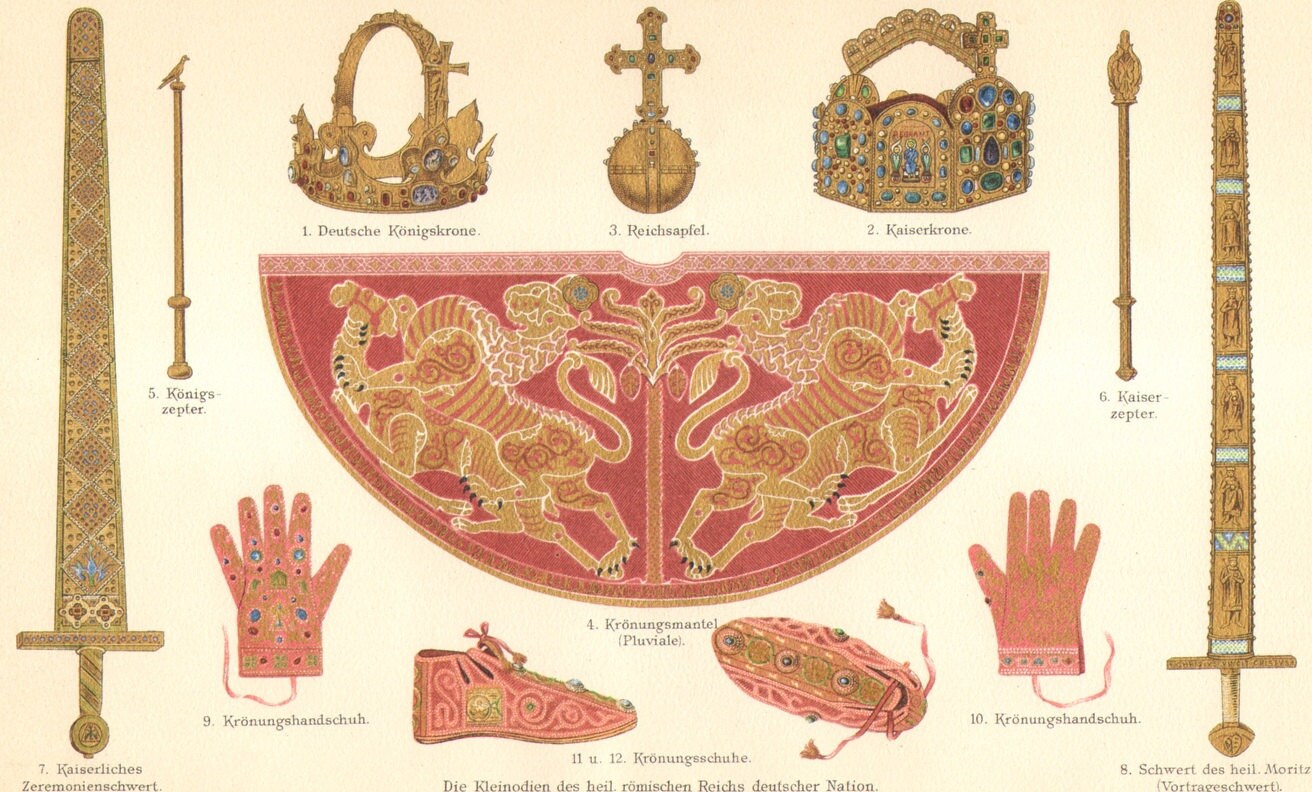 1903 IMPERIAL REGALIA Holy Roman Empire Antique Lithograph - Etsy