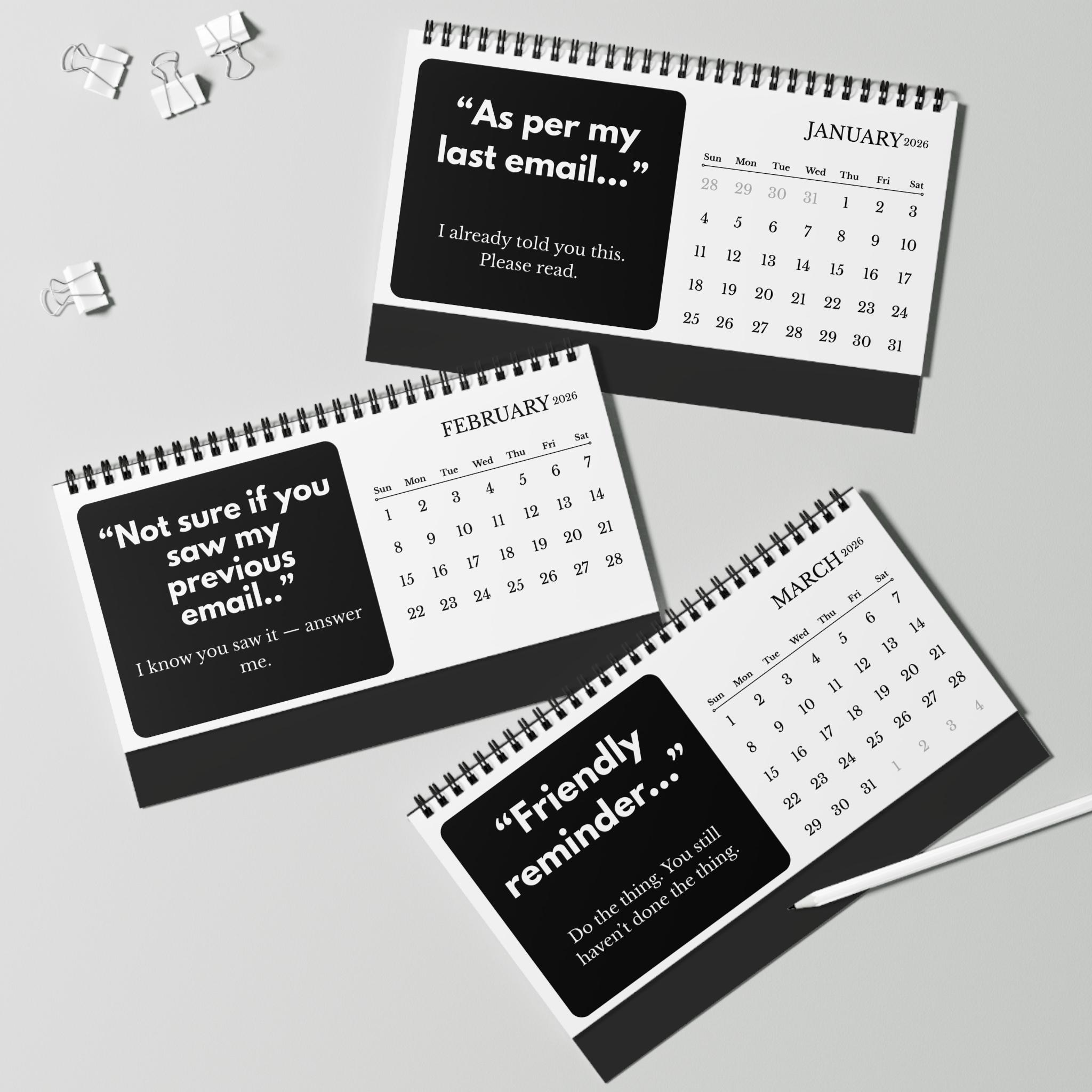 2026 Funny Office Desk Calendar | Passive Aggressive Quotes - Etsy