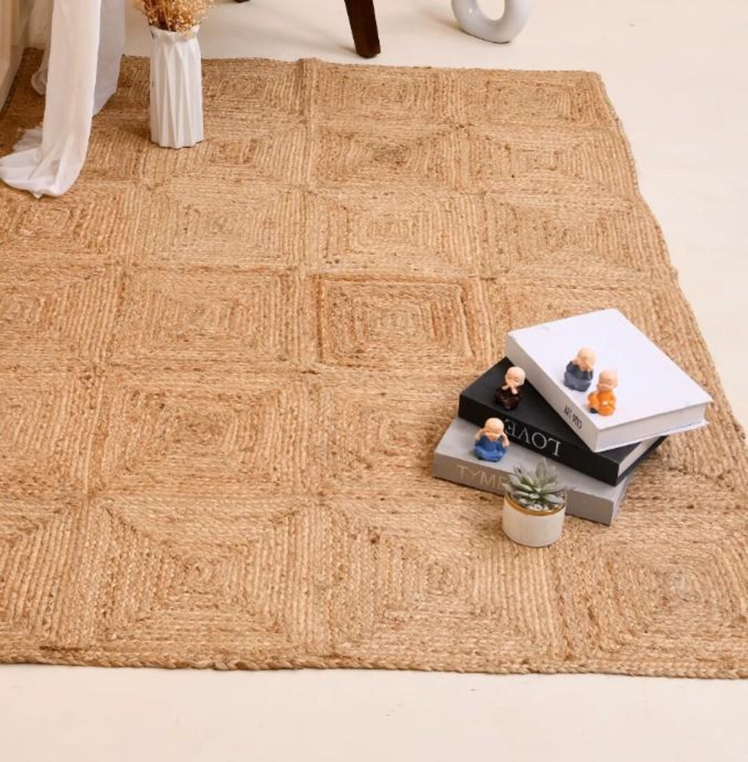 Handmade Natural Jute Rug Jute Braided Rug Bohemian Jute Rug ...