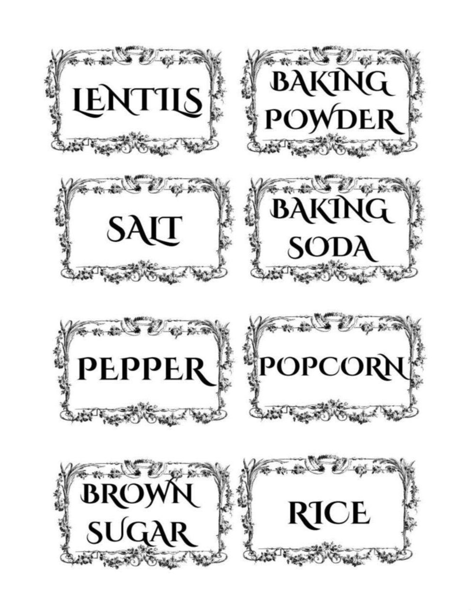 Printable Vintage Pantry Lables- Apothecary-style ( Cottagecore ...