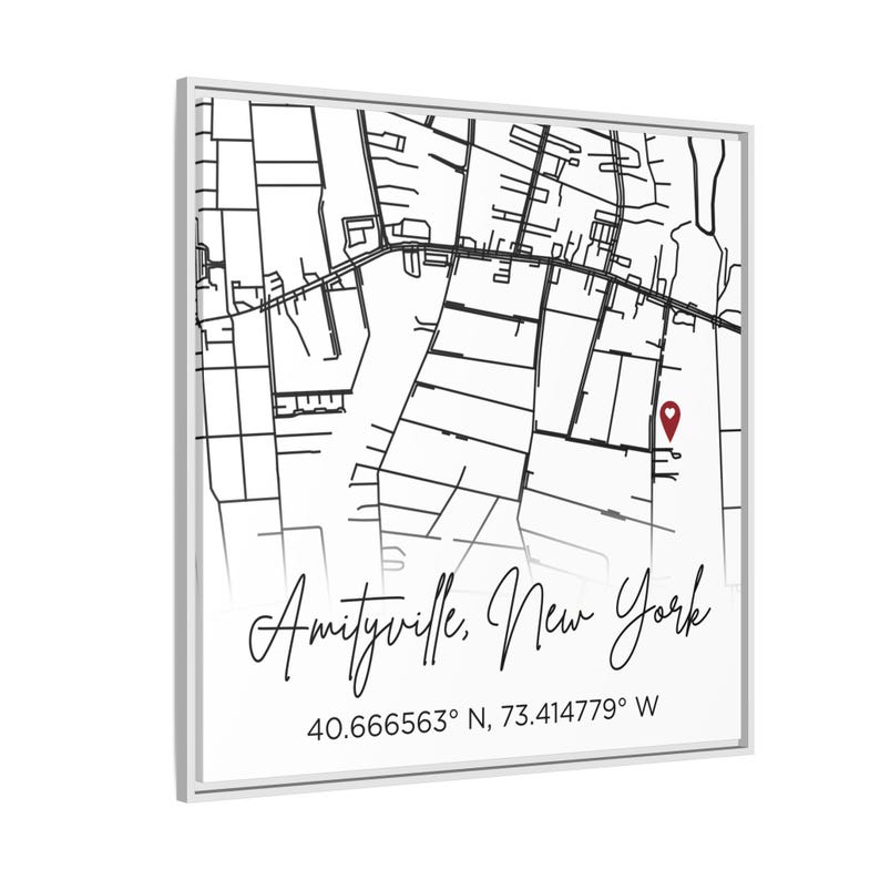 Custom Coordinate Map Canvas | Personalized City Map Wall Art | Black ...