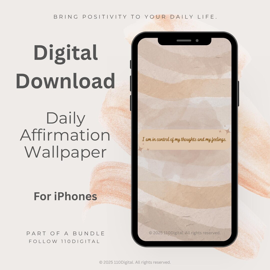Positive Affirmation iPhone Wallpaper: Mental Health Lock Screen ...