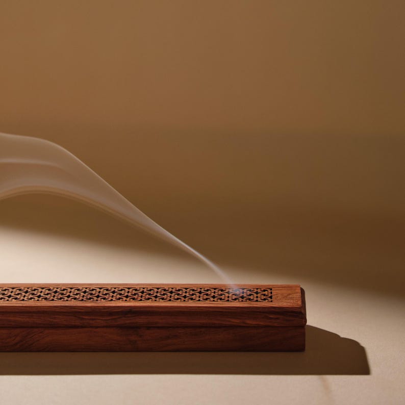 Handmade Wooden Incense Holder Box: Ash Catcher, Meditation Gift | Oud ...