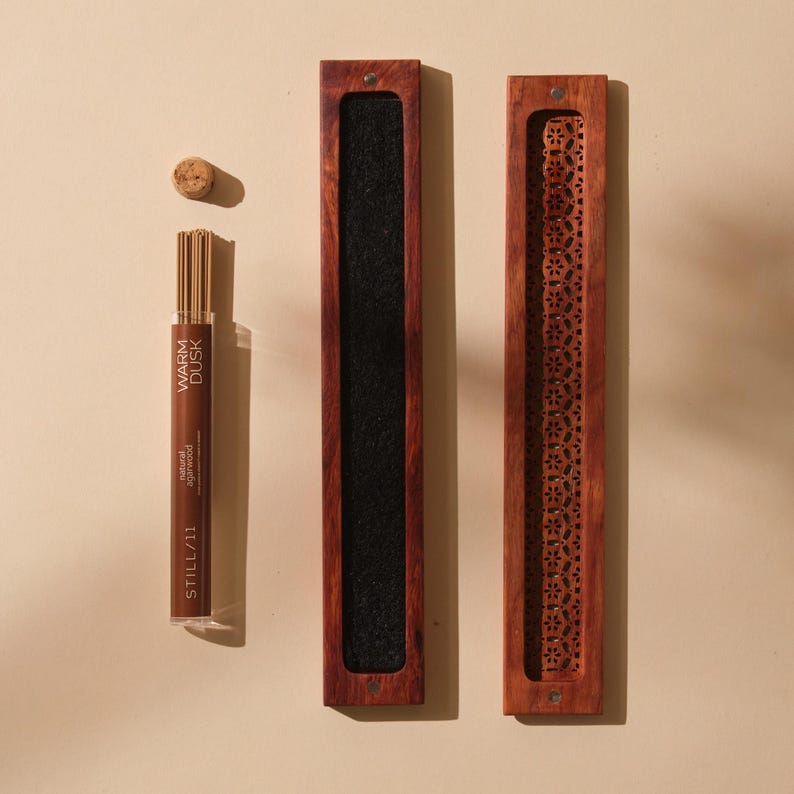 Handmade Wooden Incense Holder Box – Carved Moroccan Arabesque Design ...