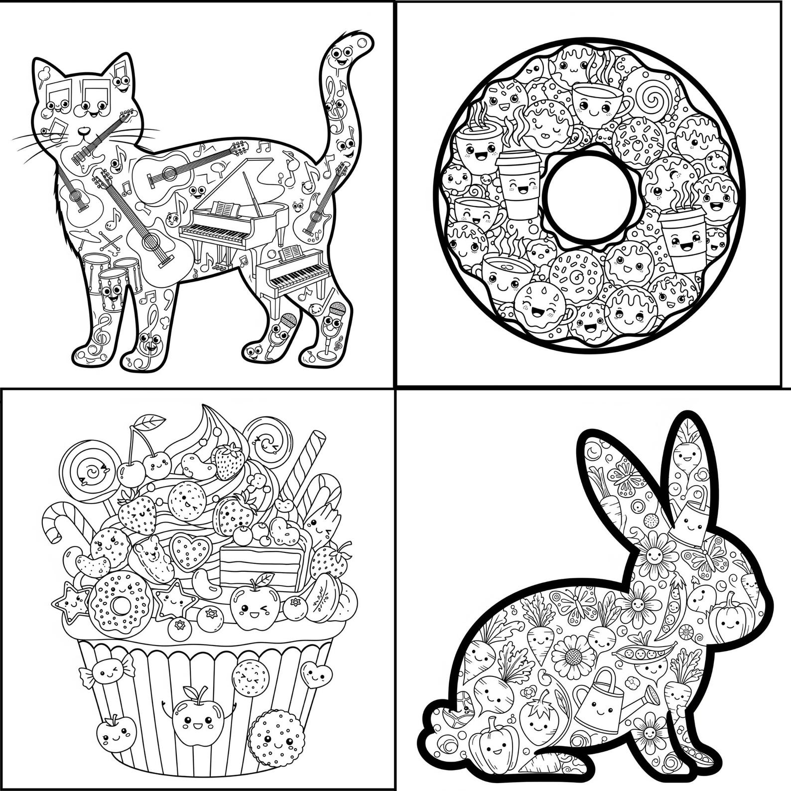 Printable Doodle Coloring Pages – Fun Coloring Sheets for Kids & Adults ...