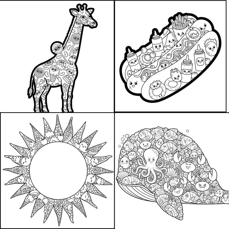 Printable Doodle Coloring Pages – Fun Coloring Sheets for Kids & Adults ...