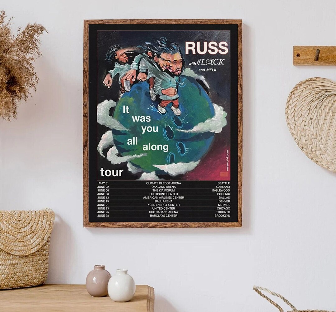 Russ It Was You All Along 2024 Tour Poster, Decor Home, Gift Poster ...