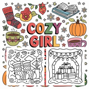 Cozy Girl Fall Coloring Book: Printable Autumn Art (PDF) - Etsy