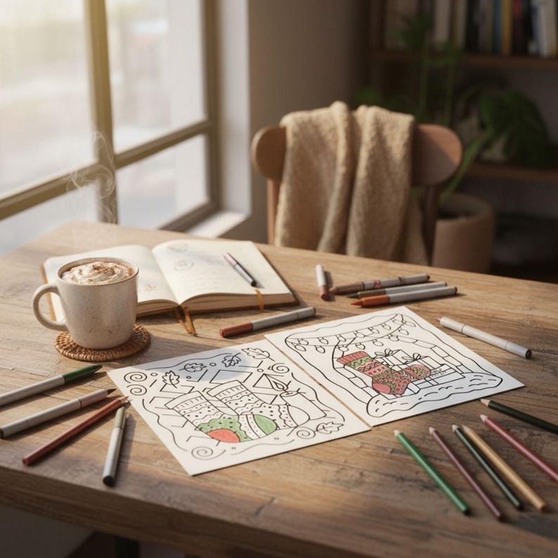 Cozy Girl Fall Coloring Book: Printable Autumn Art (PDF) - Etsy