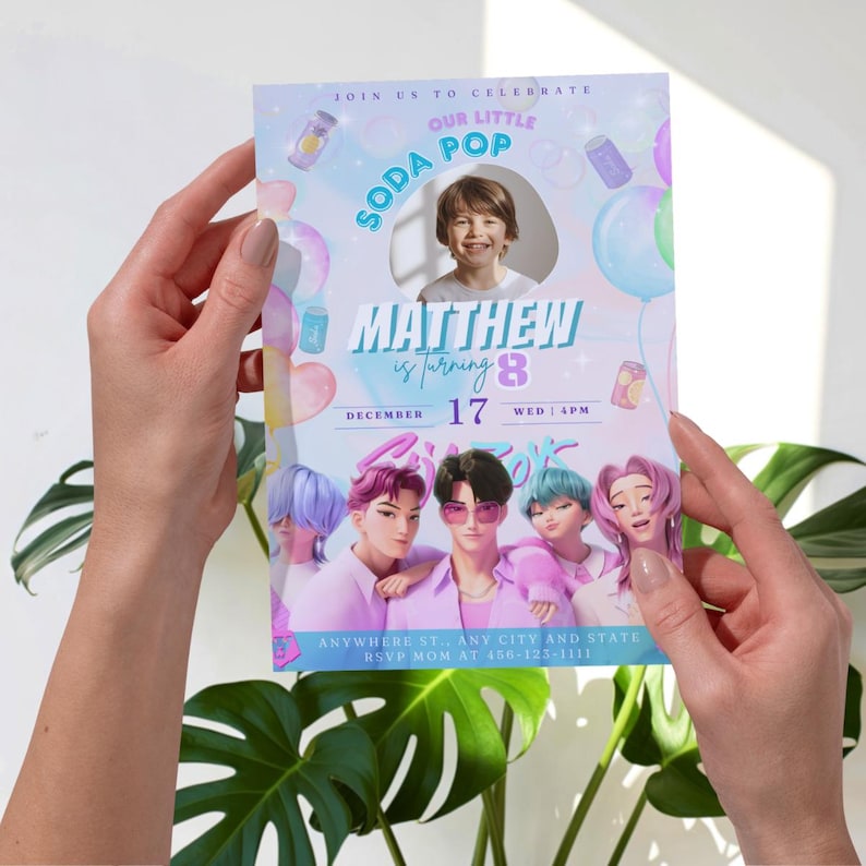 Soda Pop Pastel Birthday Invitation | EDITABLE Birthday Invitation ...