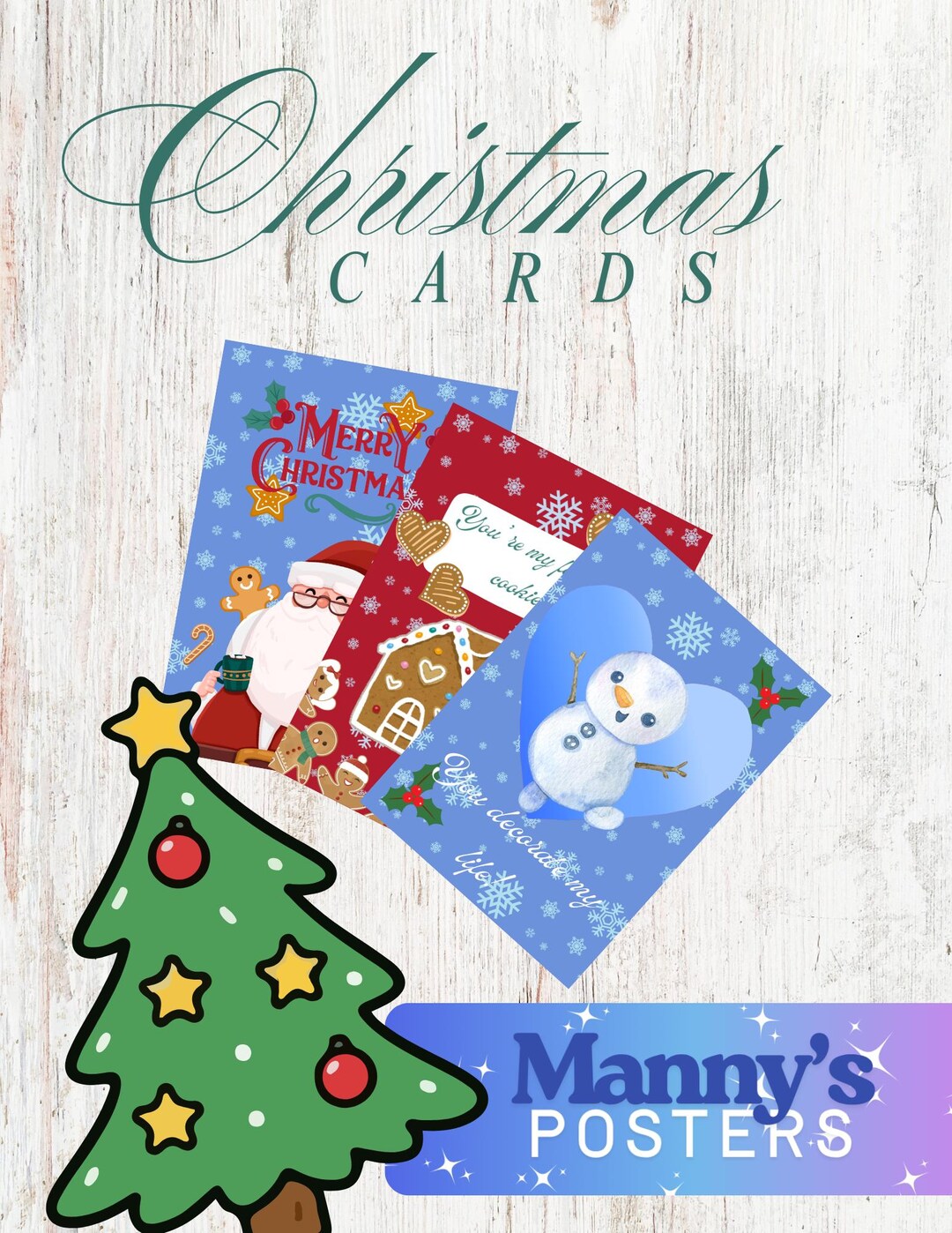 Seasonal Christmas Cards | Printable - Etsy
