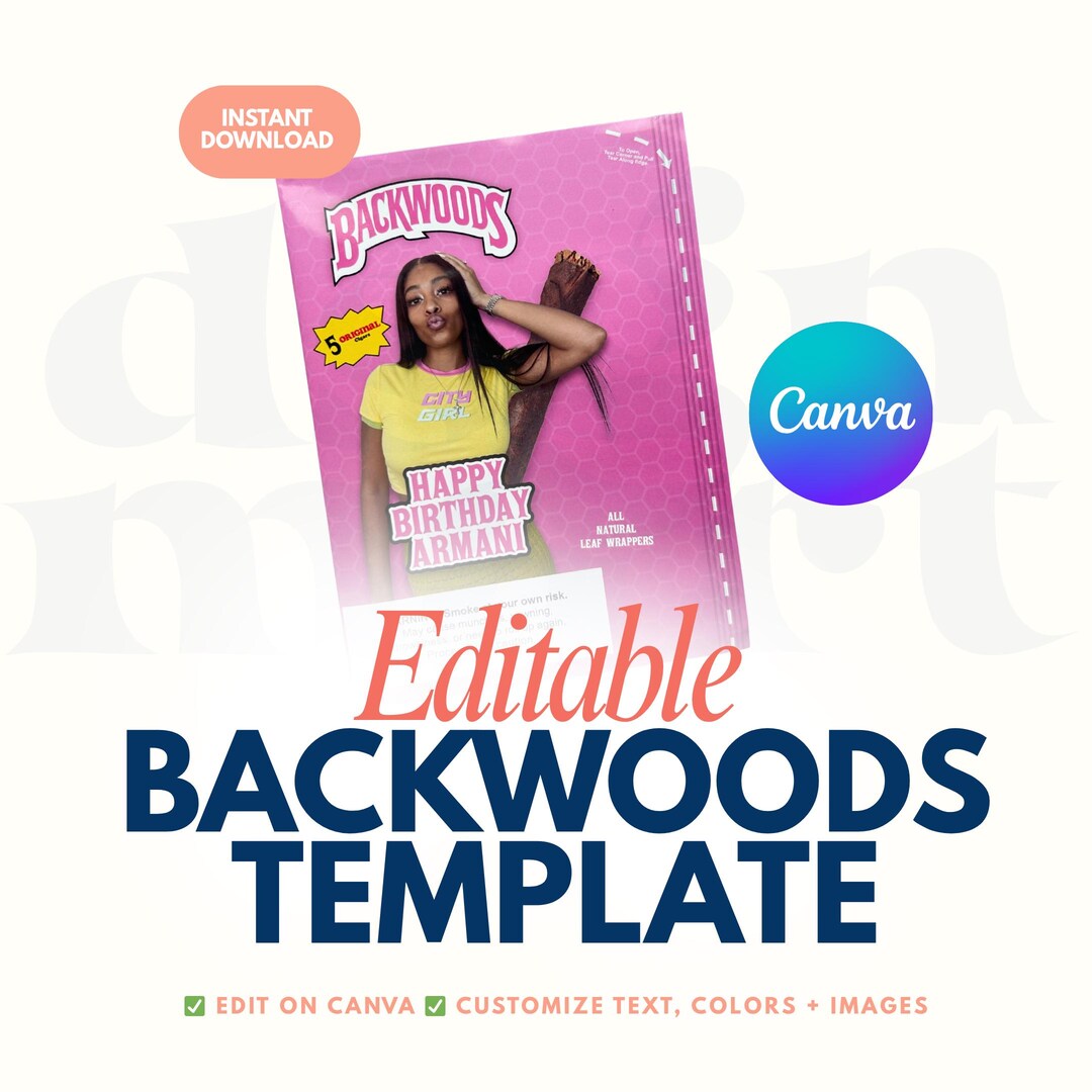 Backwoods 5 Pack Canva Template | Editable Adult Party Favor, Instant ...