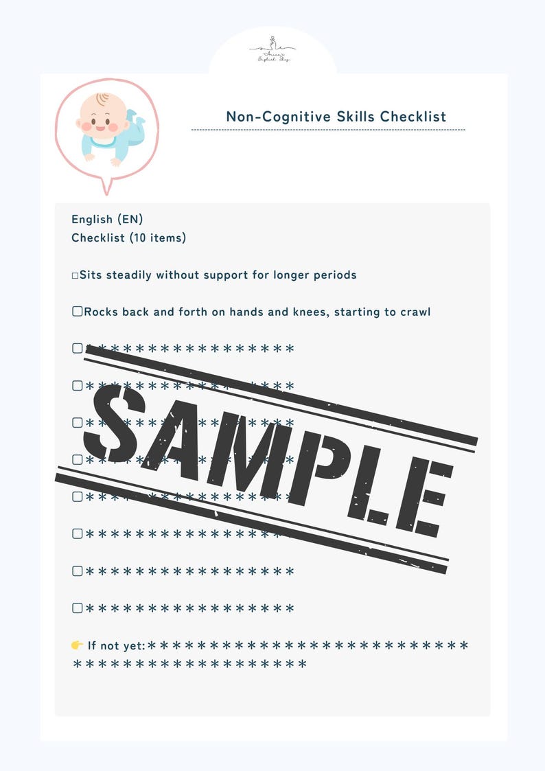 Non-cognitive Skills Checklist [8 Months×10 List] | Premium Edition ...