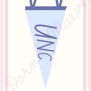 UNC Dorm Prints - Blue and Pink Theme, University of North Carolina ...