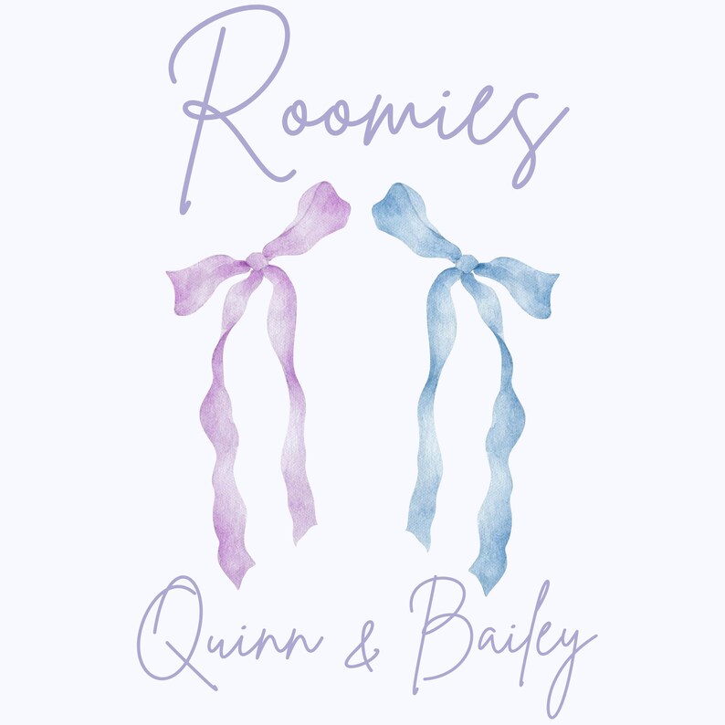 Custom Roomies Sign | Personalized Dorm Wall Art With Bows - Etsy
