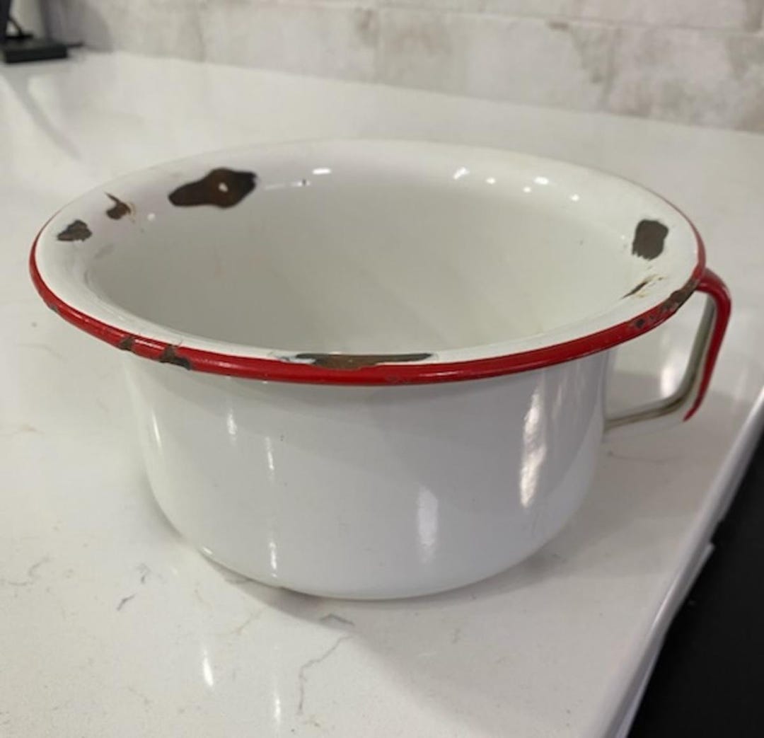 Vintage Enamel Chamber Pot - Etsy